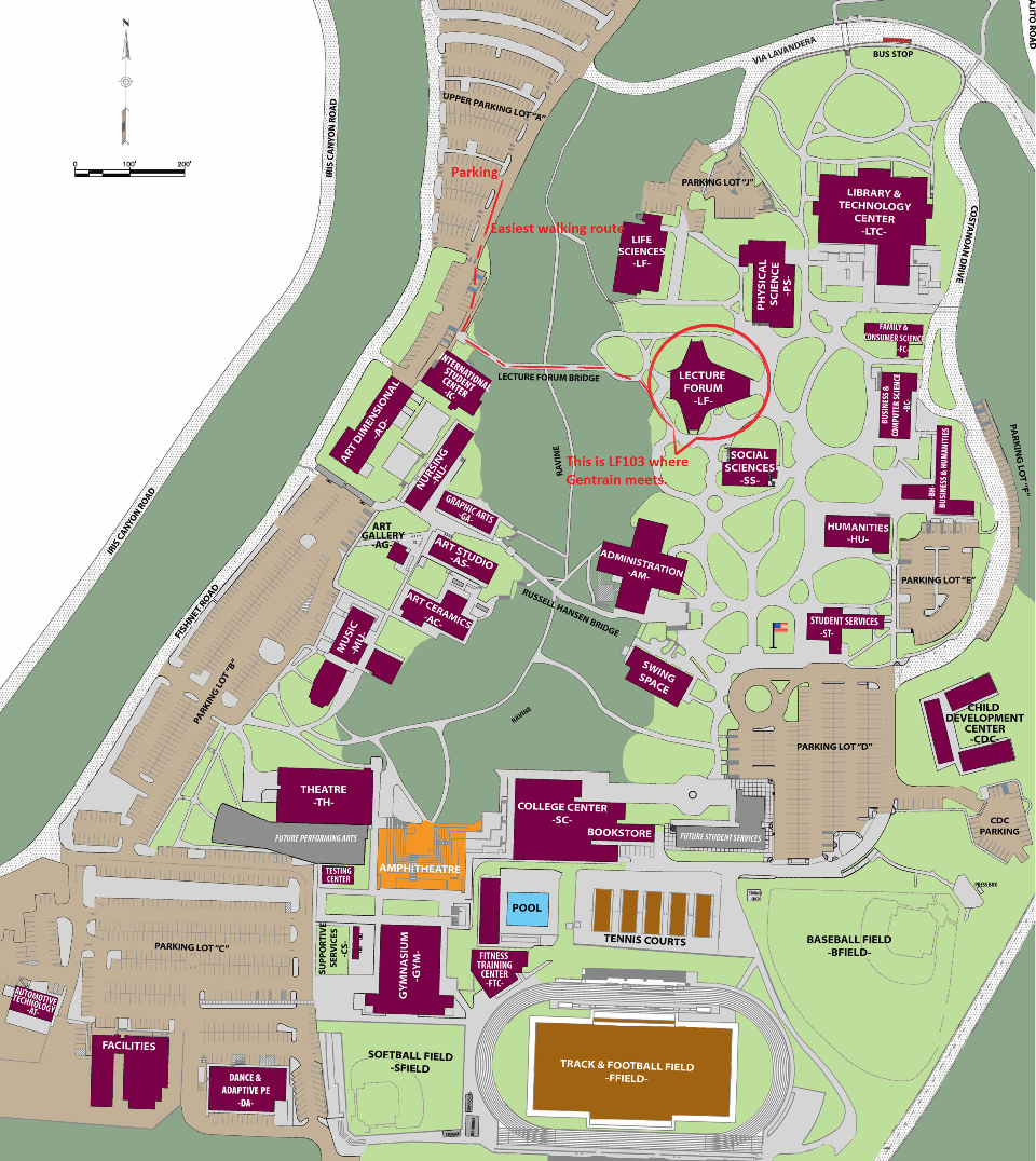 MPC Campus Map to Gentrain Classes & Lectures